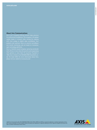 Axis Intelligent Video | PDF