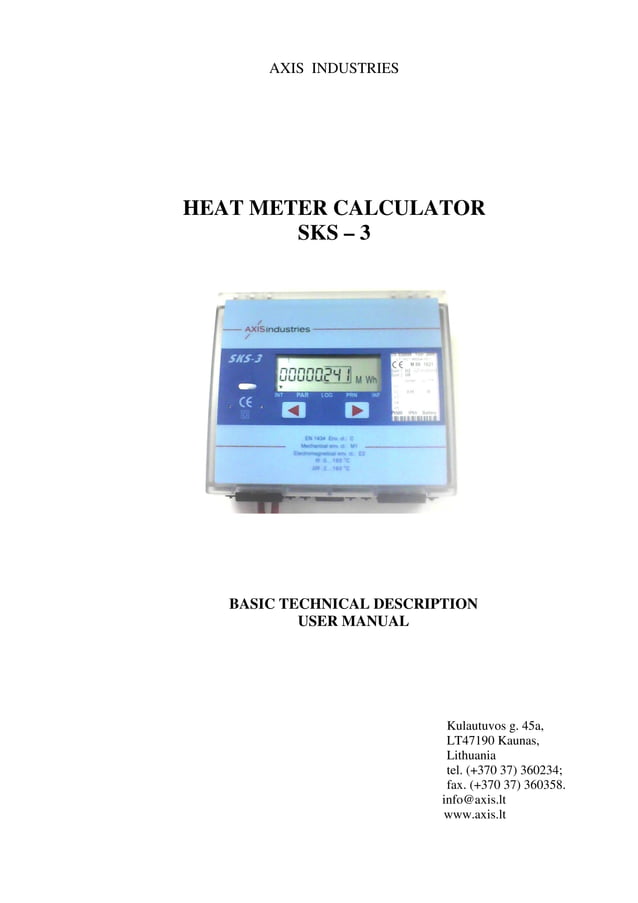 AXIS SKS-3 RHI Heat Meter | PDF | Physics | Science