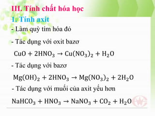 Axit nitric muối nitrat | PPT