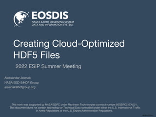 Creating Cloud-Optimized HDF5 Files | PPT
