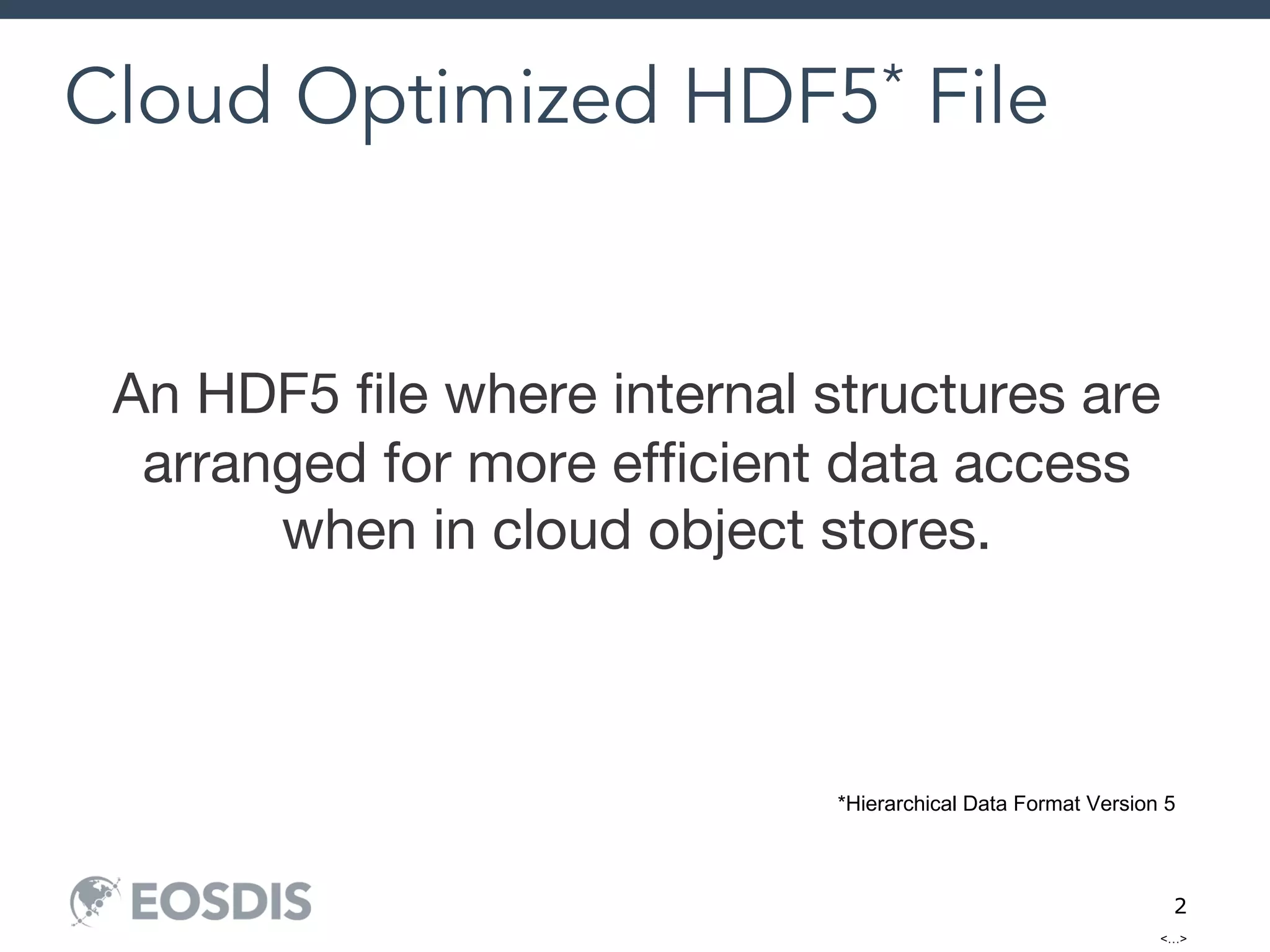 Cloud-Optimized HDF5 Files | PDF