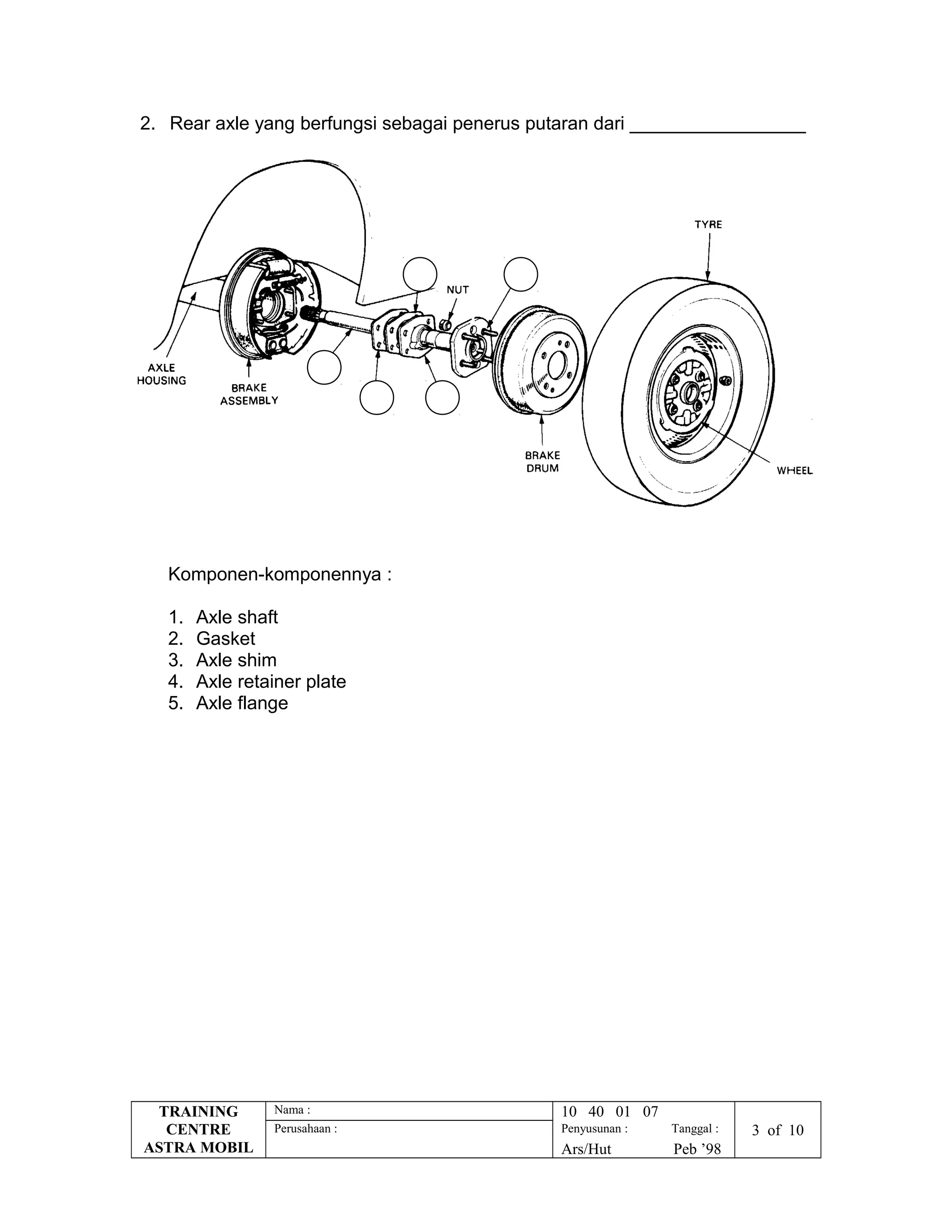 Axle shaft siswa | DOC