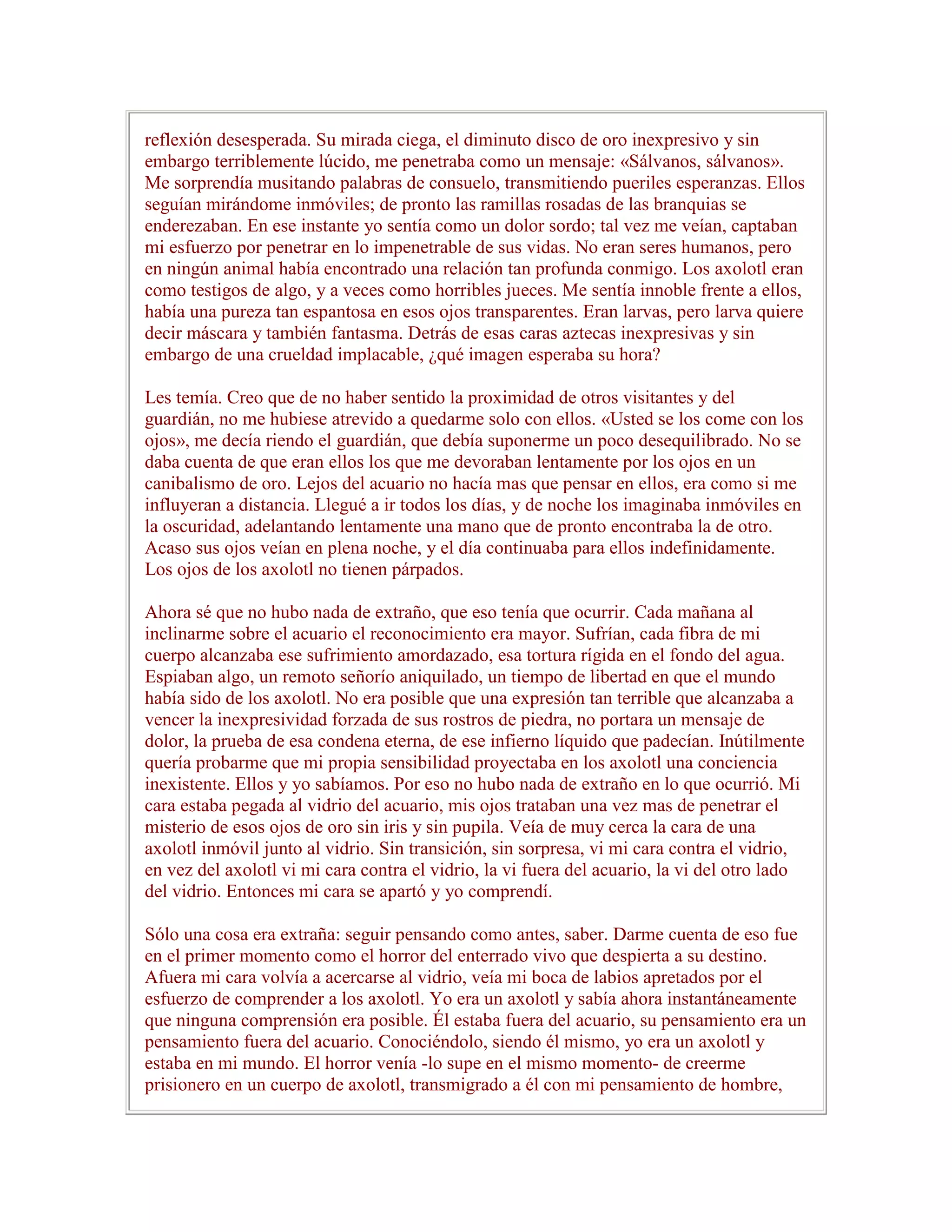 Axolotl, julio cortázar | PDF