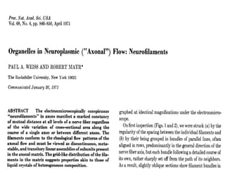 Axoplasmic flow in Axons - Mechanisms and Applications in Clinical ...