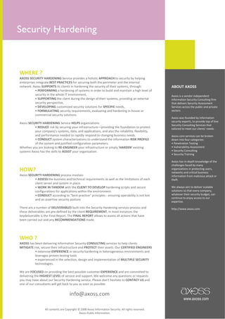 Axoss Security Hardening Services | PDF
