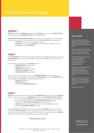 Axoss Wireless Penetration Testing Services | PDF