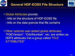 Profile of HDF-EOS5 Files | PPT