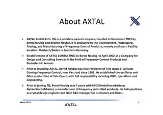 AXTAL presentation March2013. | PDF
