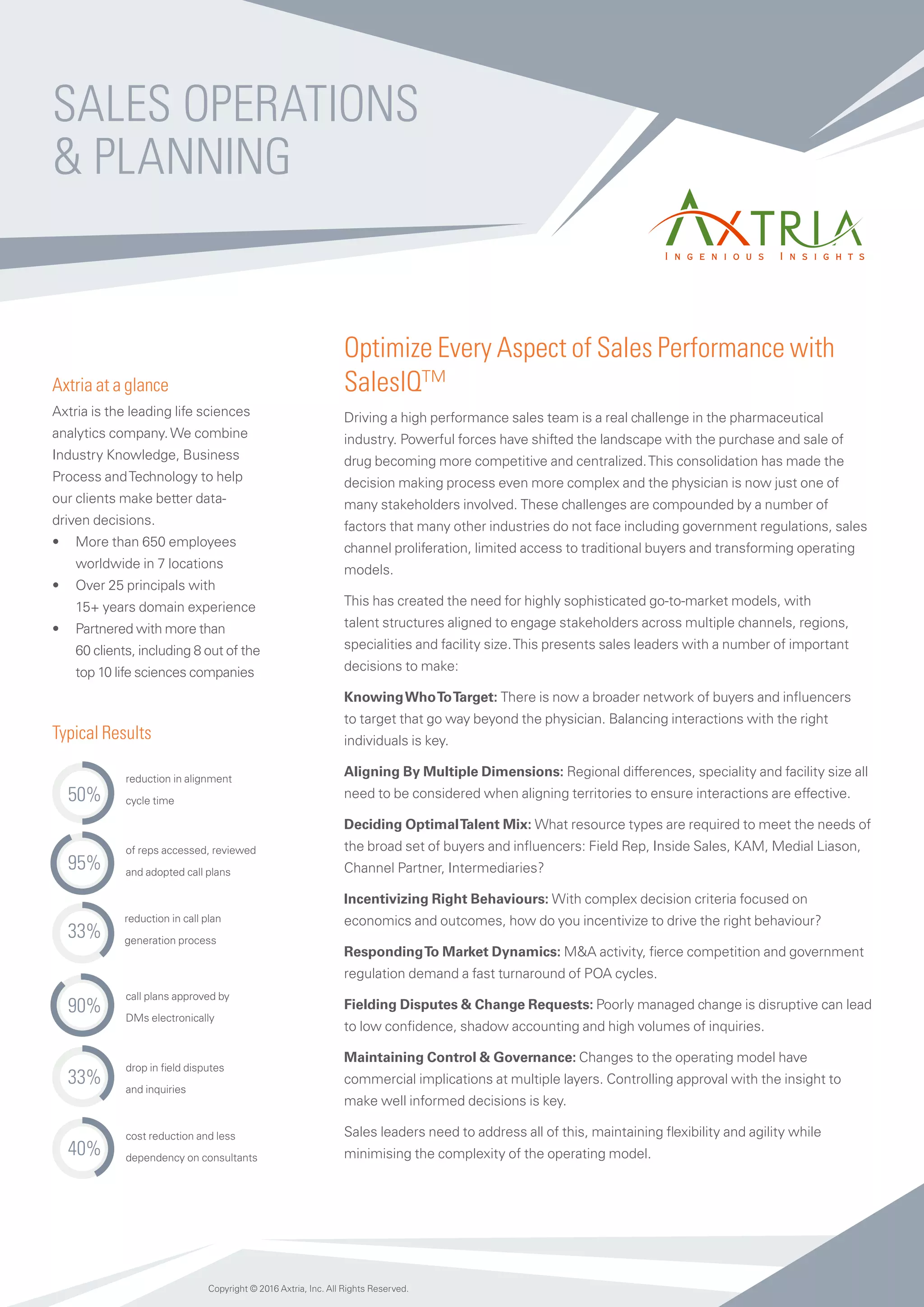 Axtria SalesIQTM – Sales Planning and Operations | PDF | Cloud Computing | Internet