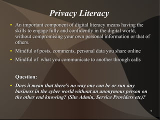 Cyber Security & User's Privacy Invasion | ODP | Internet for Beginners ...