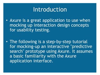 Axure Predictive Search Demo | PPTX