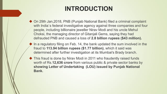 PNB SCAM (NIRAV MODI) | PPTX | Business Banking & Finance | Business
