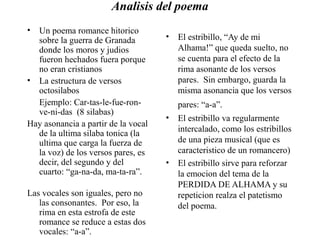 Ay de-mi-alhama-analisis literario | PPT
