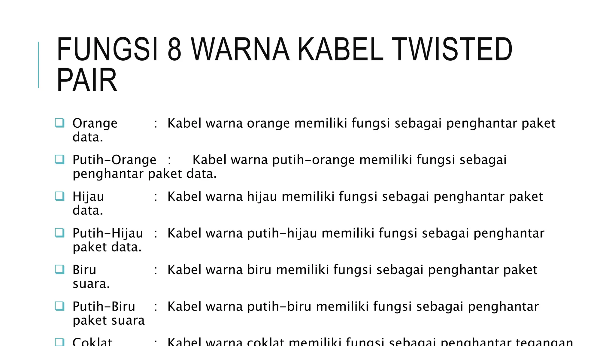 Jaringan Nirkabel - Instalasi Jaringan Kabel UTP | PPTX
