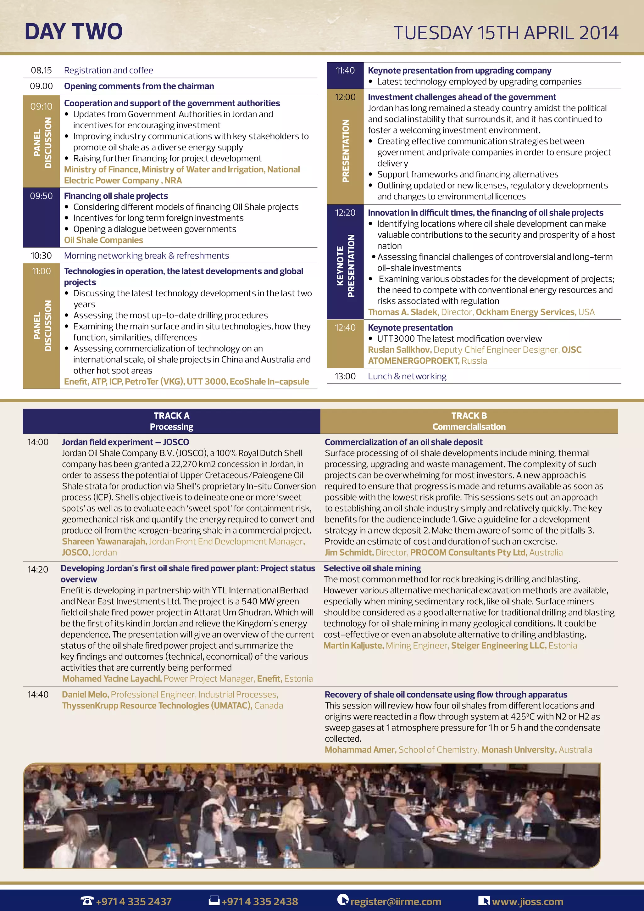 Jordan Oil Shale Symposium 2014 Brochure | PDF