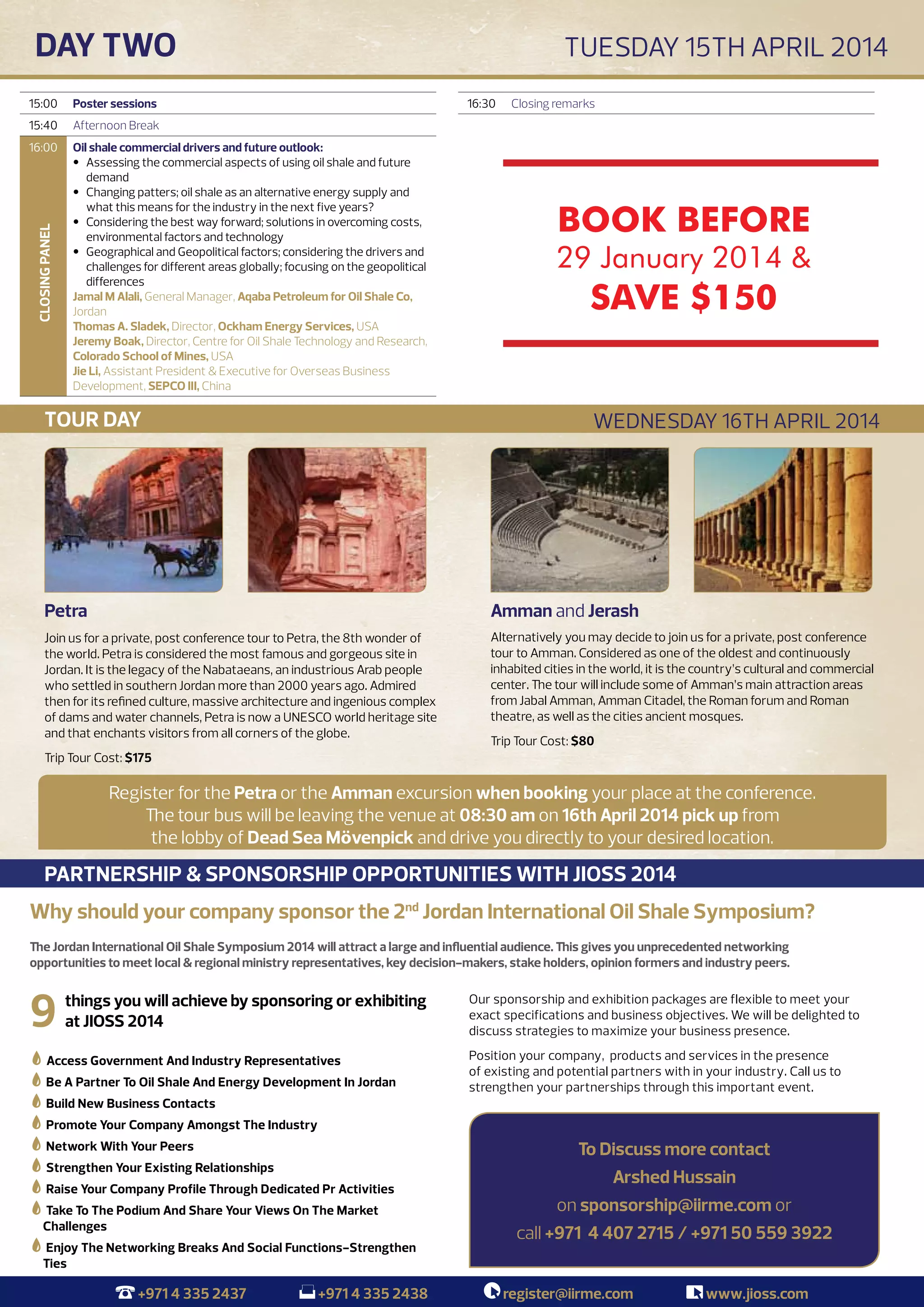 Jordan Oil Shale Symposium 2014 Brochure | PDF