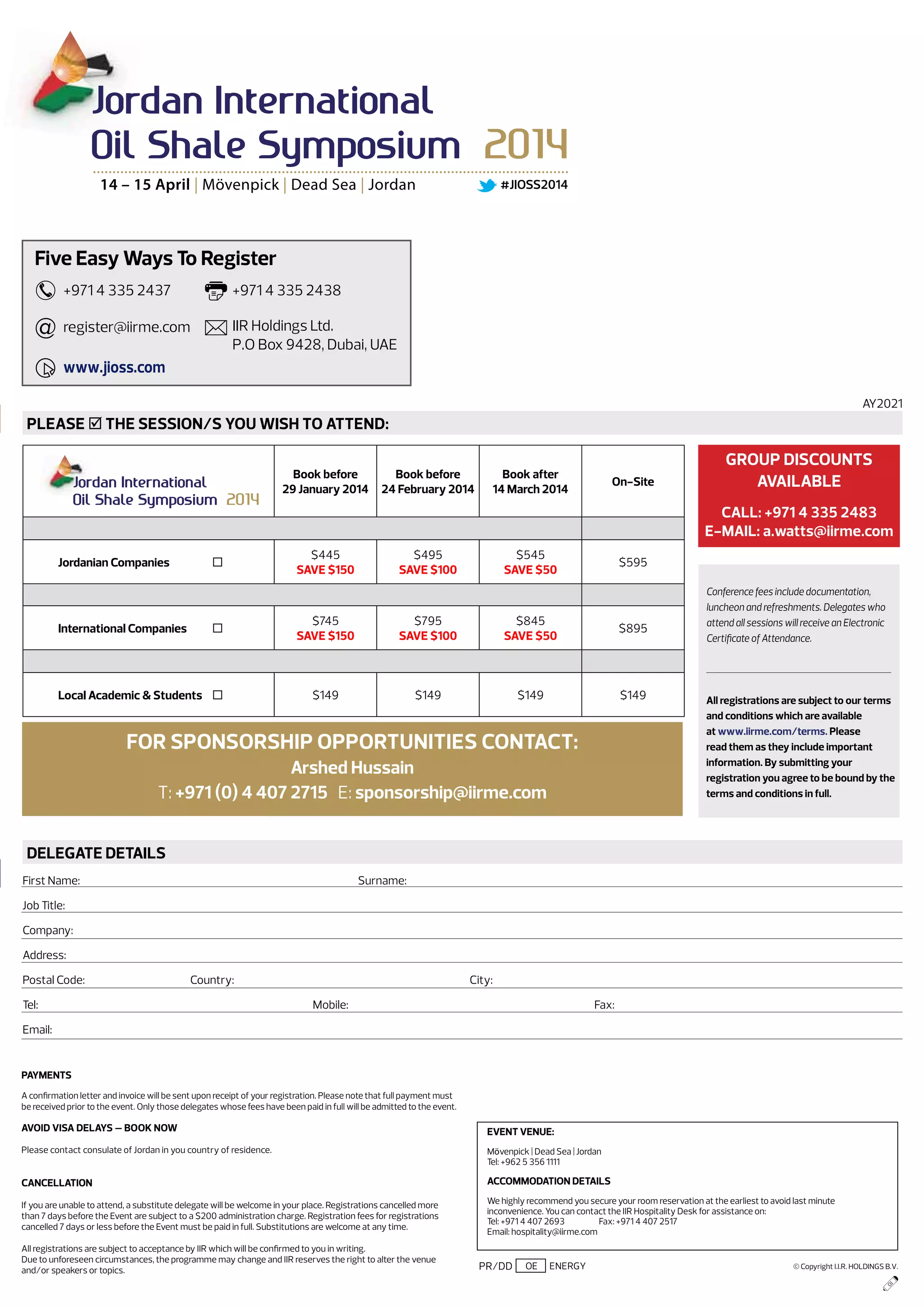 Jordan Oil Shale Symposium 2014 Brochure | PDF
