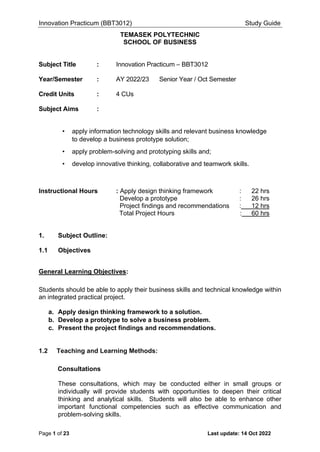 AY202223 Oct Innovation Practicum_Study Guide (Student Version).pdf ...
