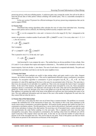 Securing Personal Information in Data Mining | PDF