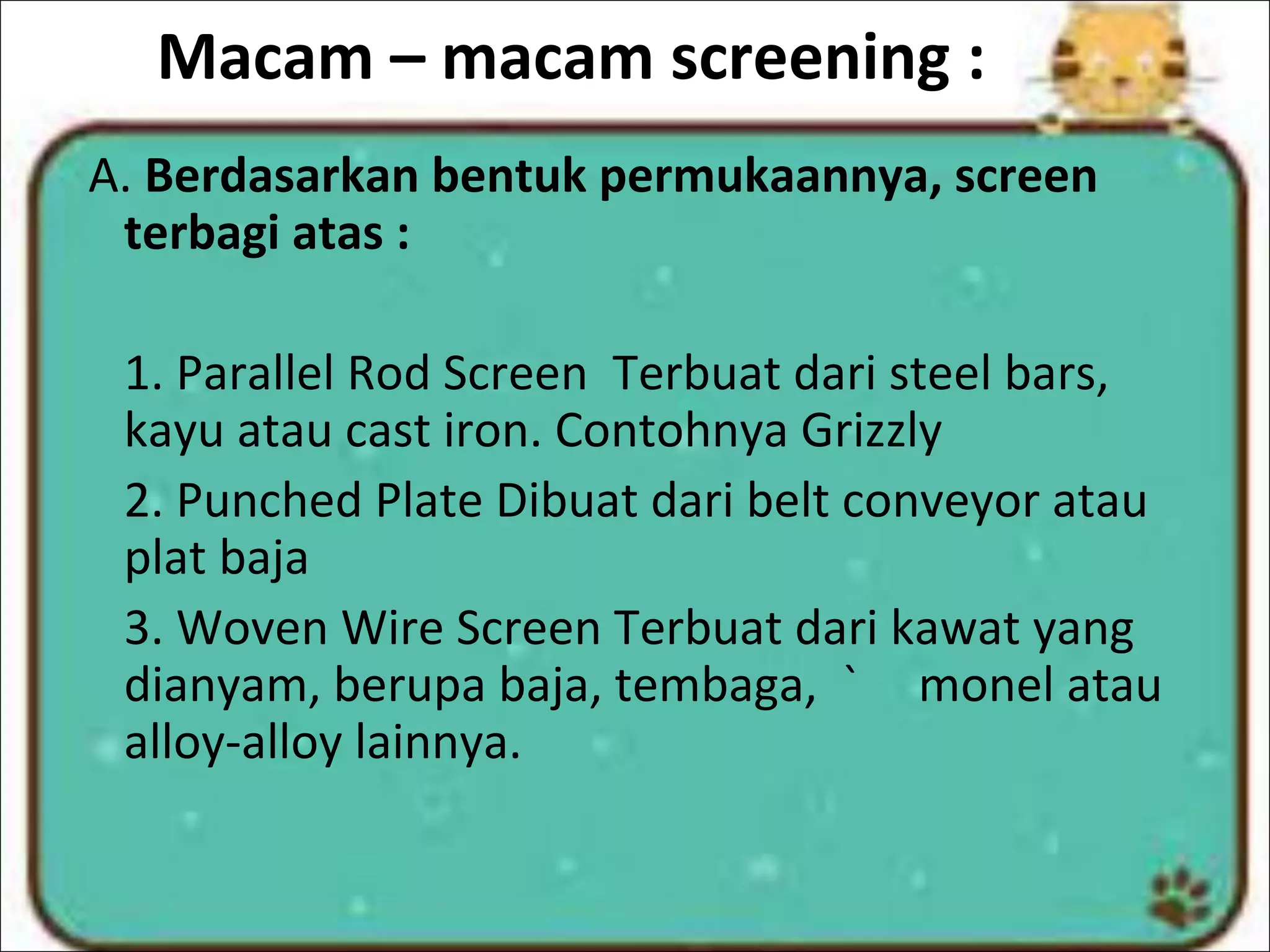 "peralatan pemisahan" Ayakan | PPT