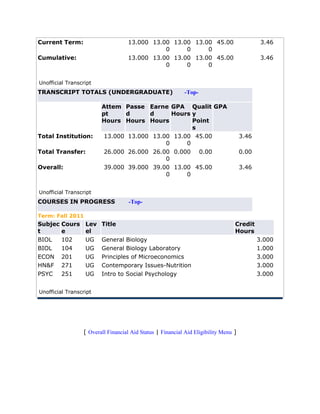 Ayanceytranscript | PDF