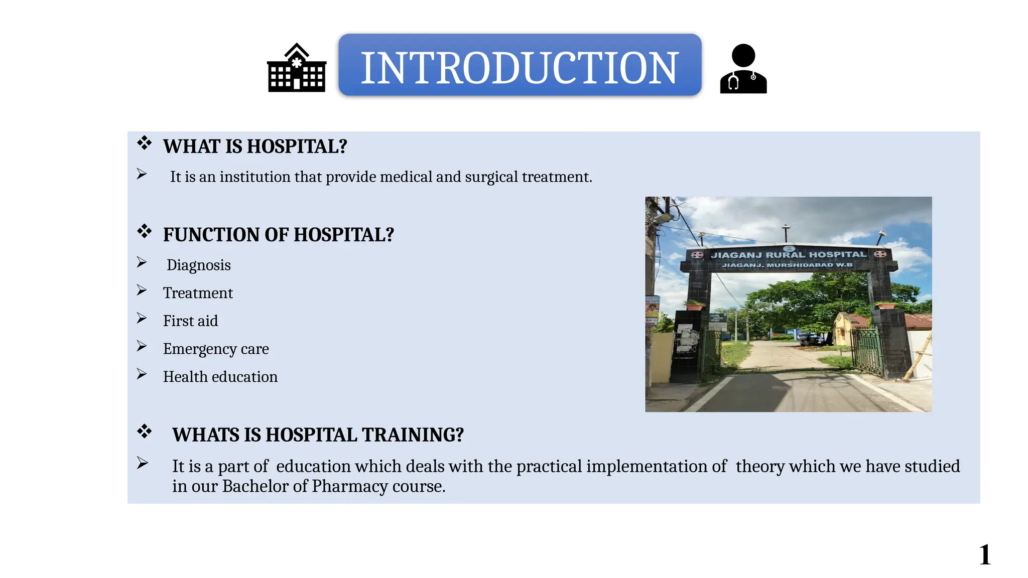 Hospital training ppt, practice School ppt | PPTX
