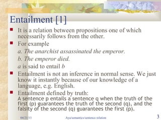Aya sentence relation and truth | PPT
