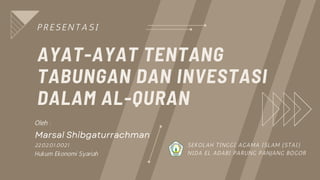 Ayat-ayat tentang Tabungan dan Investasi dalam Al-Quran - Marsal Shibgaturrachman.pptx