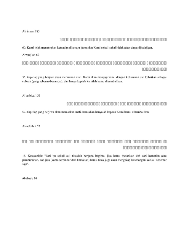 Ayat ayat ttg maut | PDF