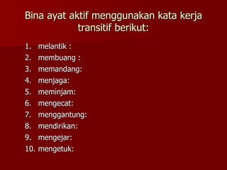 Ayat aktif transitif | PPT