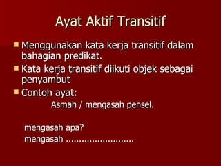 Ayat aktif transitif | PPT