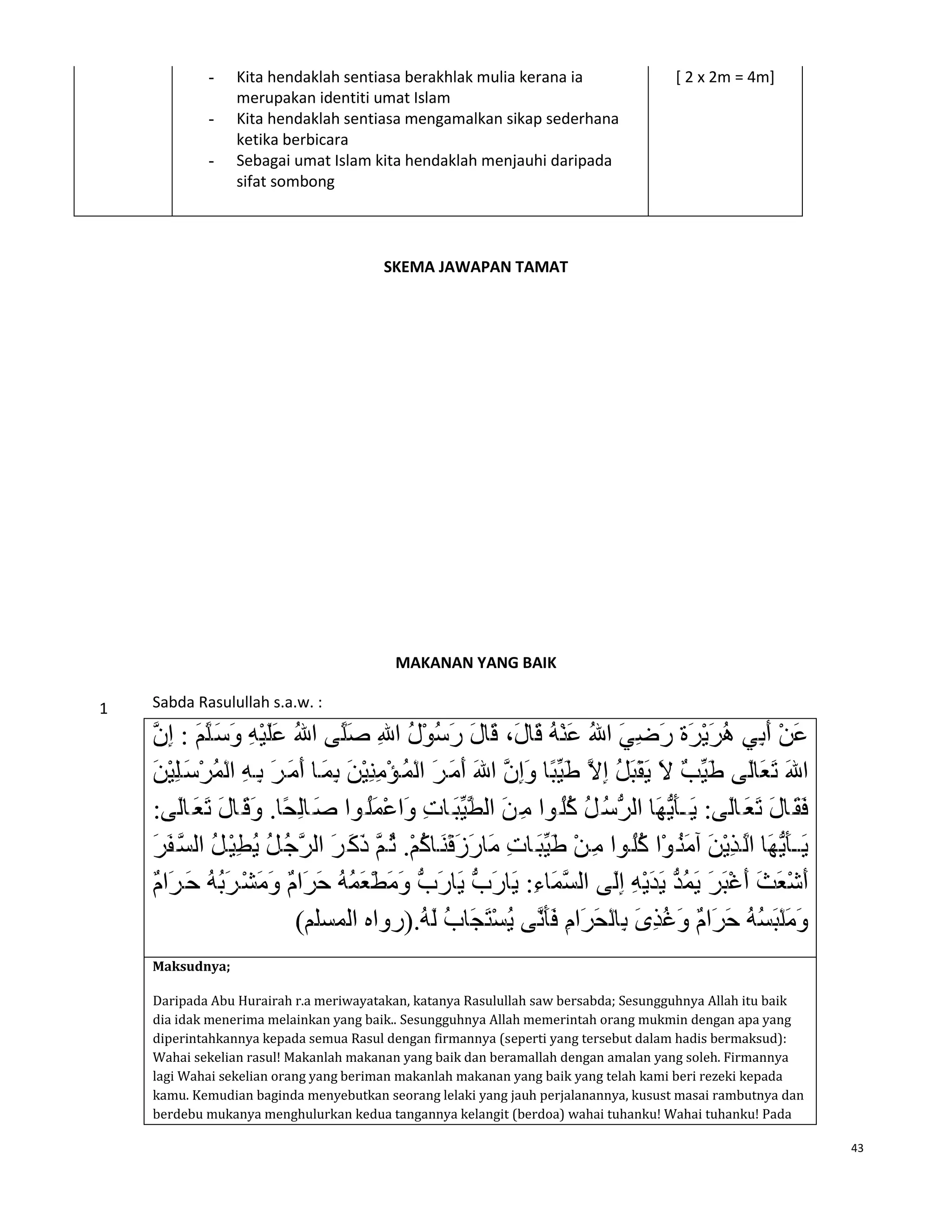 Panduan menjawab ayat dan hadis kefahaman | DOCX