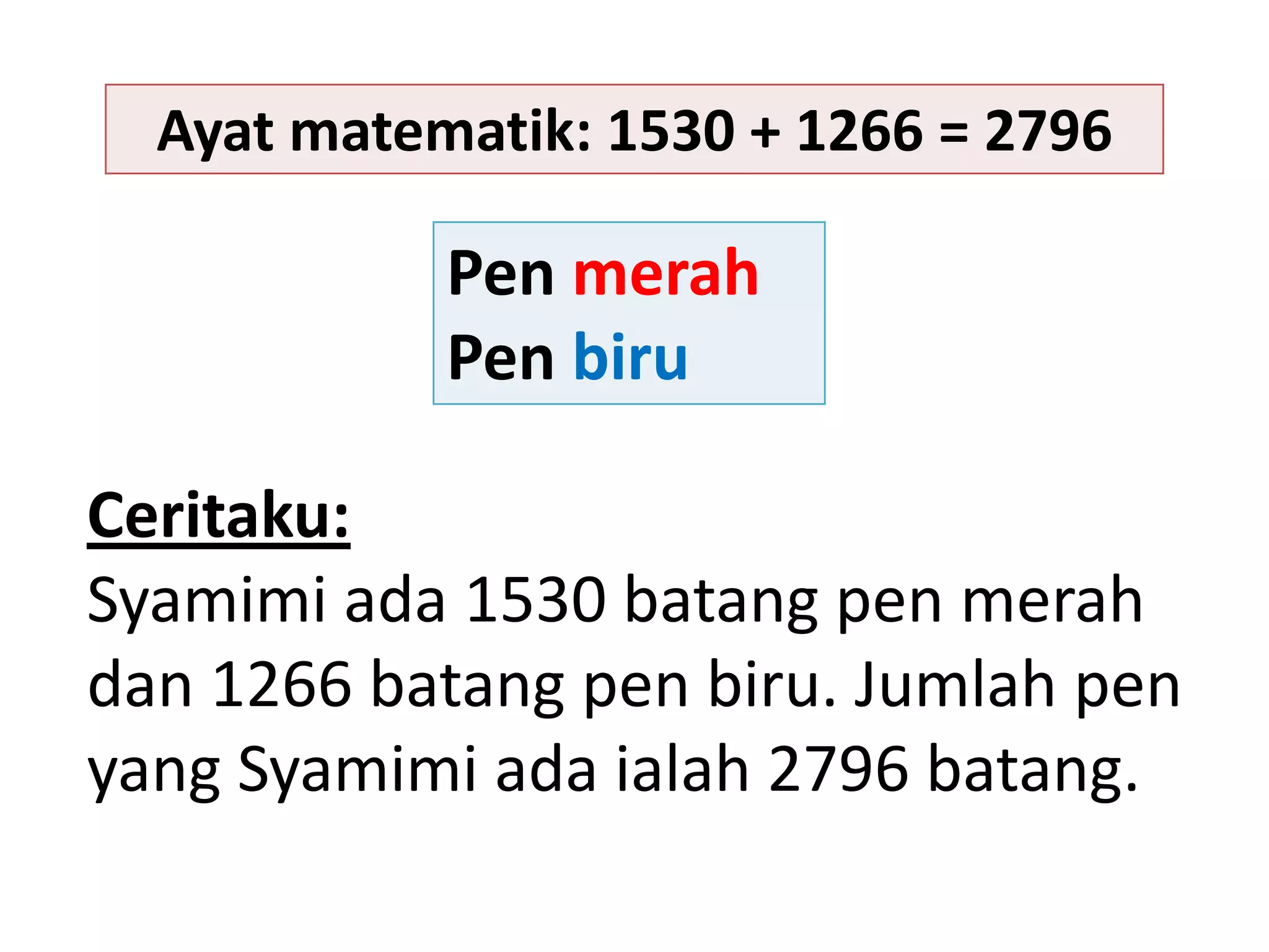 Ayat matematik tambah | PPTX