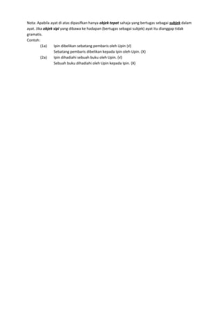 Ayat pasif dan aktif | DOC