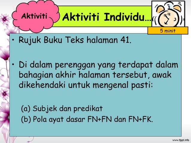 Ayat (pola dasar fn+fn dan fn+fk) | PPT