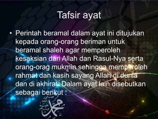 Ayat qur’an dan hadis tentang taat, kompetisi | PPT