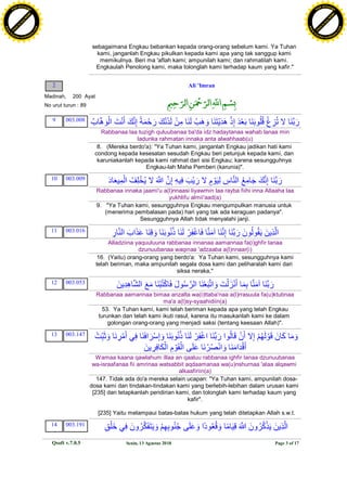 Ayat tertentu dengan transliterasi kata kunci rabbana | PDF