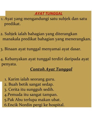 Ayat tunggal | DOC