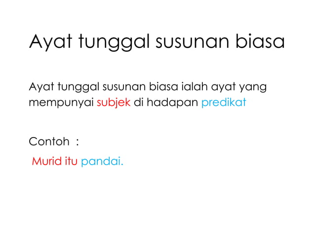 Ayat tunggal susunan biasa | PPT