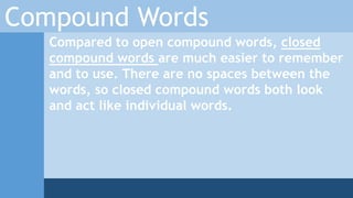 Compound words | PPTX