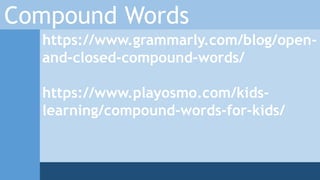 Compound words | PPTX