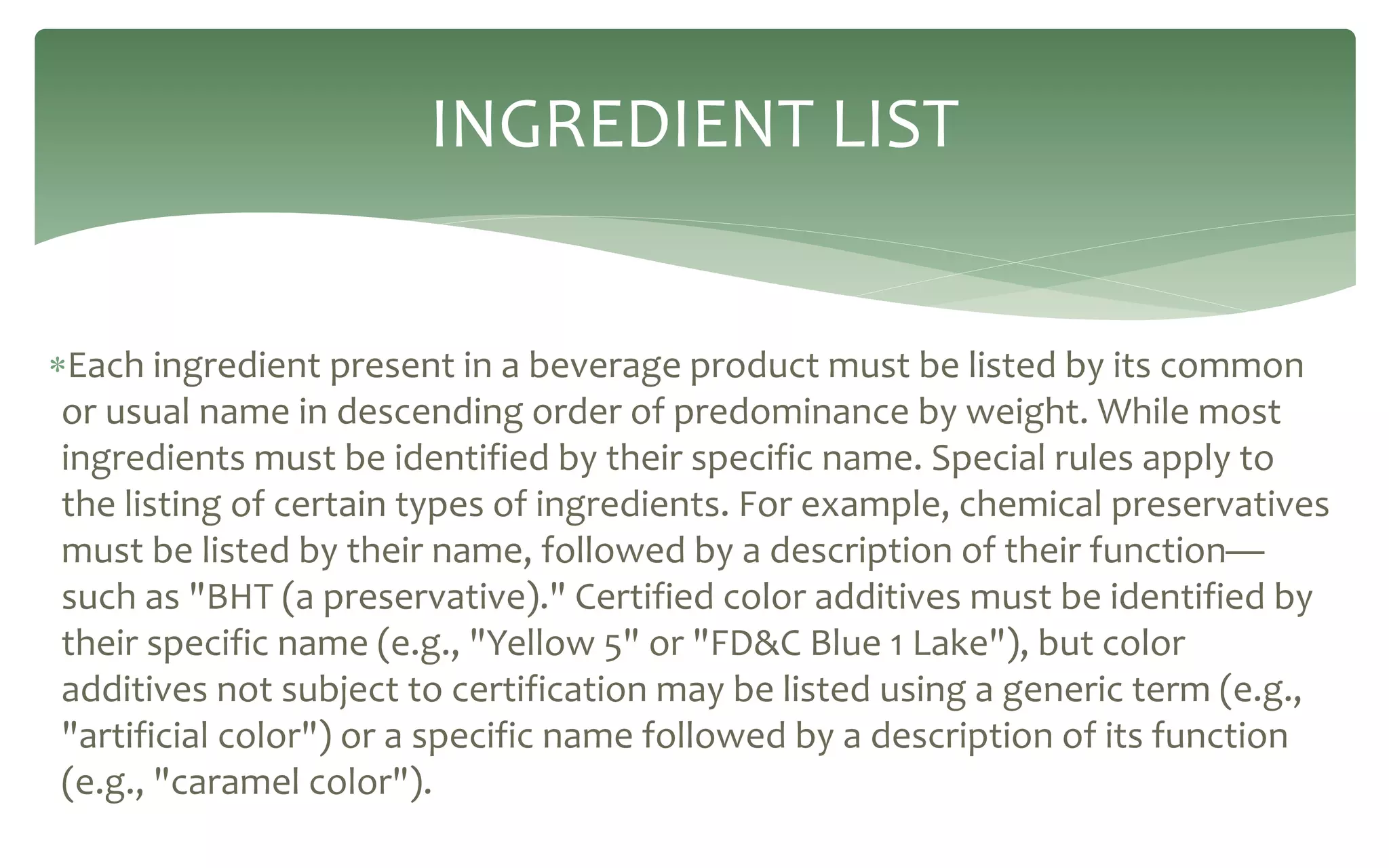 Beverage Labelling | PPTX