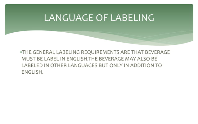 Beverage Labelling | PPT