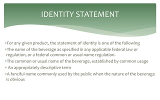 Beverage Labelling | PPTX