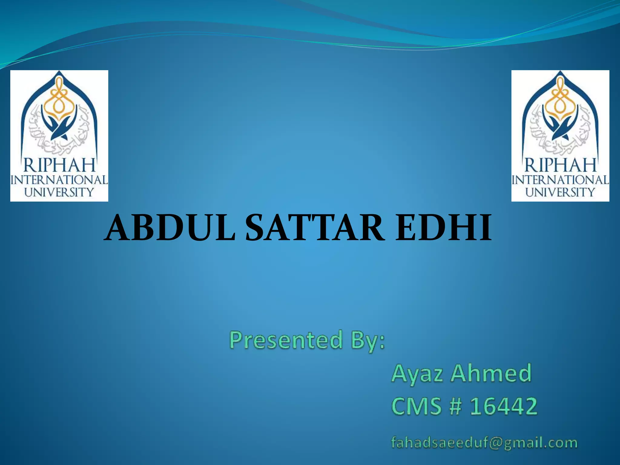 abdul sattar edhi | PPTX
