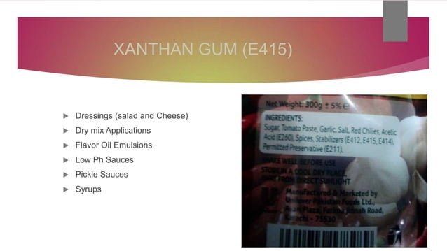 Application of food Gums | PPT