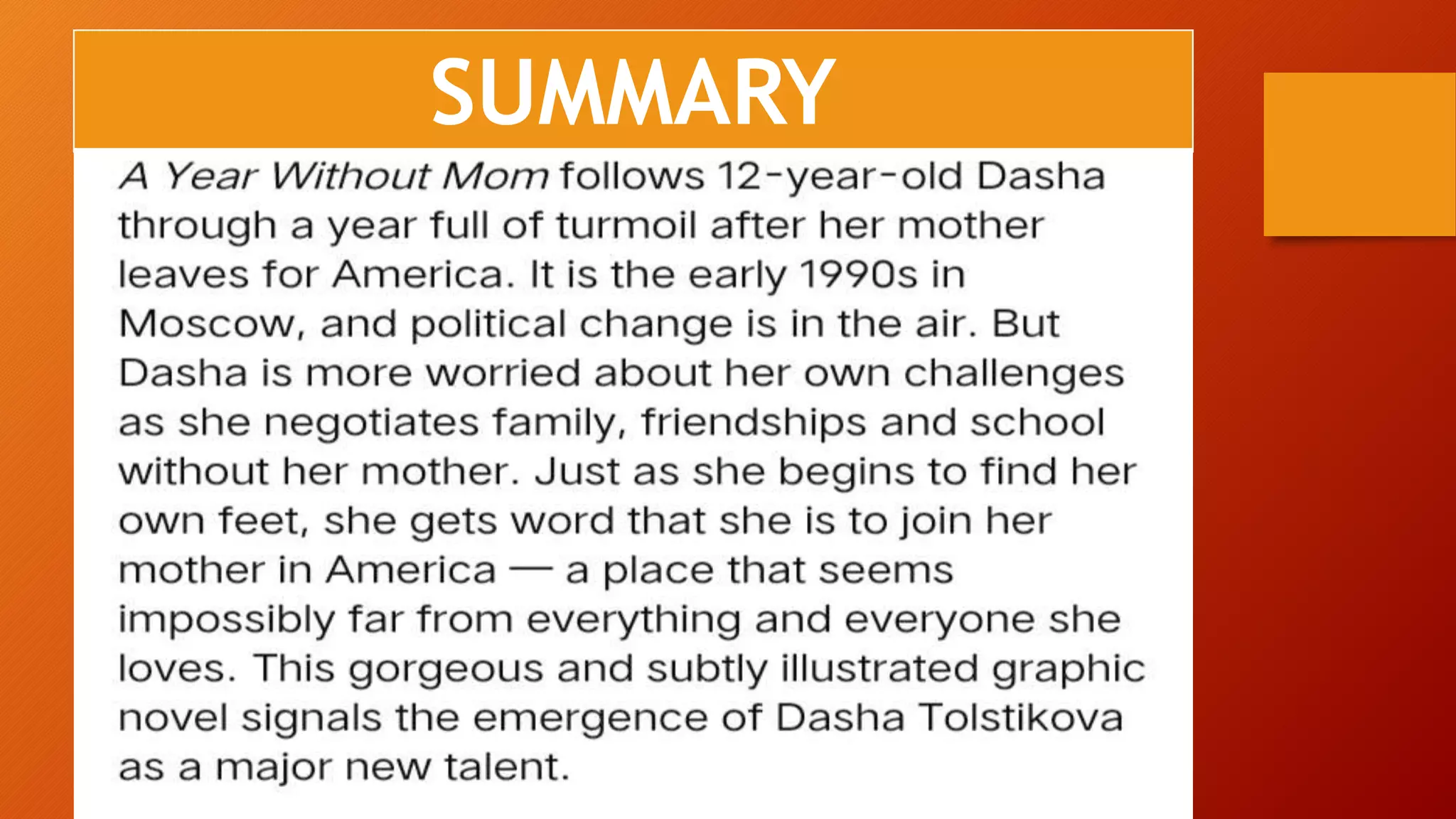 A YEAR WITHOUT MOM by Dasha Tolstikova.pptx | Free Download