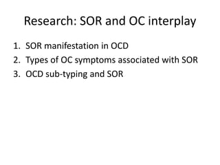 Ayelet Ben Sasson - Sensory Over-Responsivity and OCD | PPT