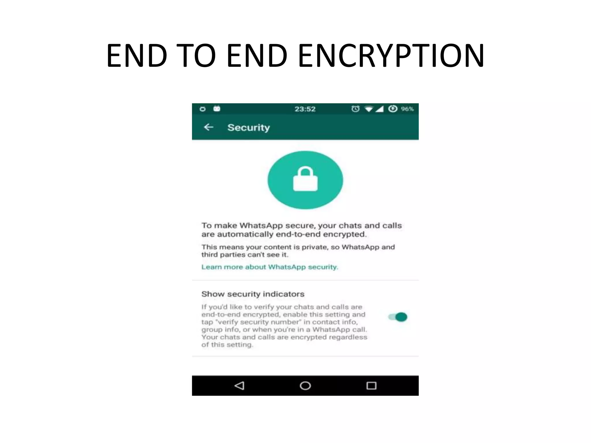 Review on Whatsapp's End to End encryption and Facebook integration | PPTX