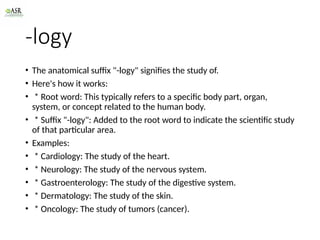 Anatomical suffixes ( - itis , - logy ) | PPT